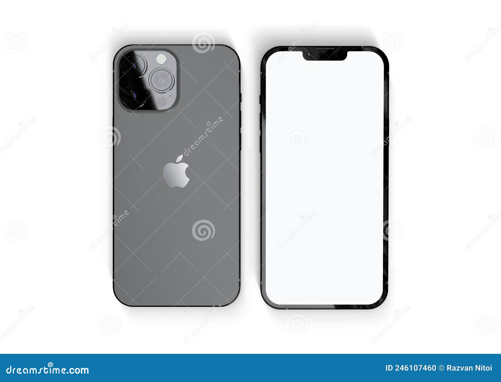 Apple IPhone 13 Pro Max Graphite, Front-back Comparison Editorial Image ...