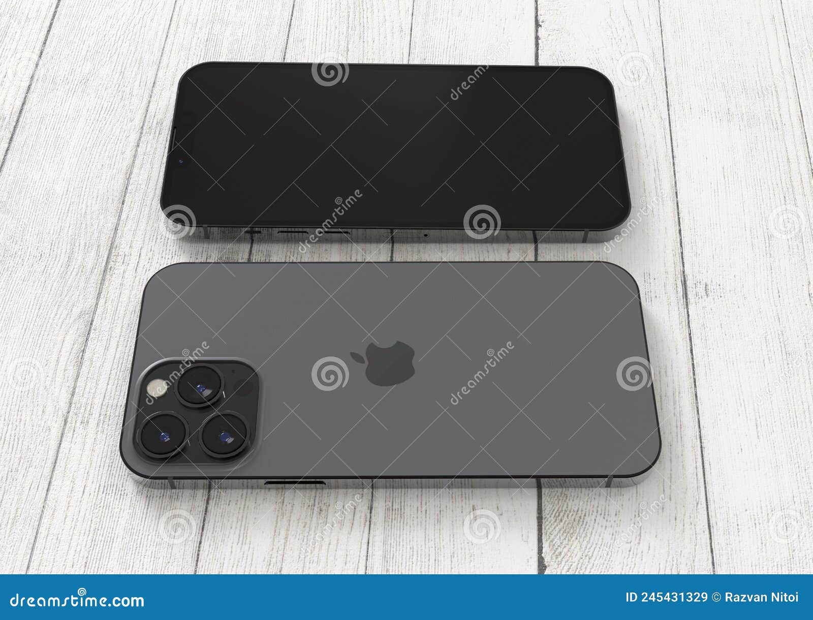 Apple IPhone 13 Pro Max Graphite, Front and Back Sides Comparison ...