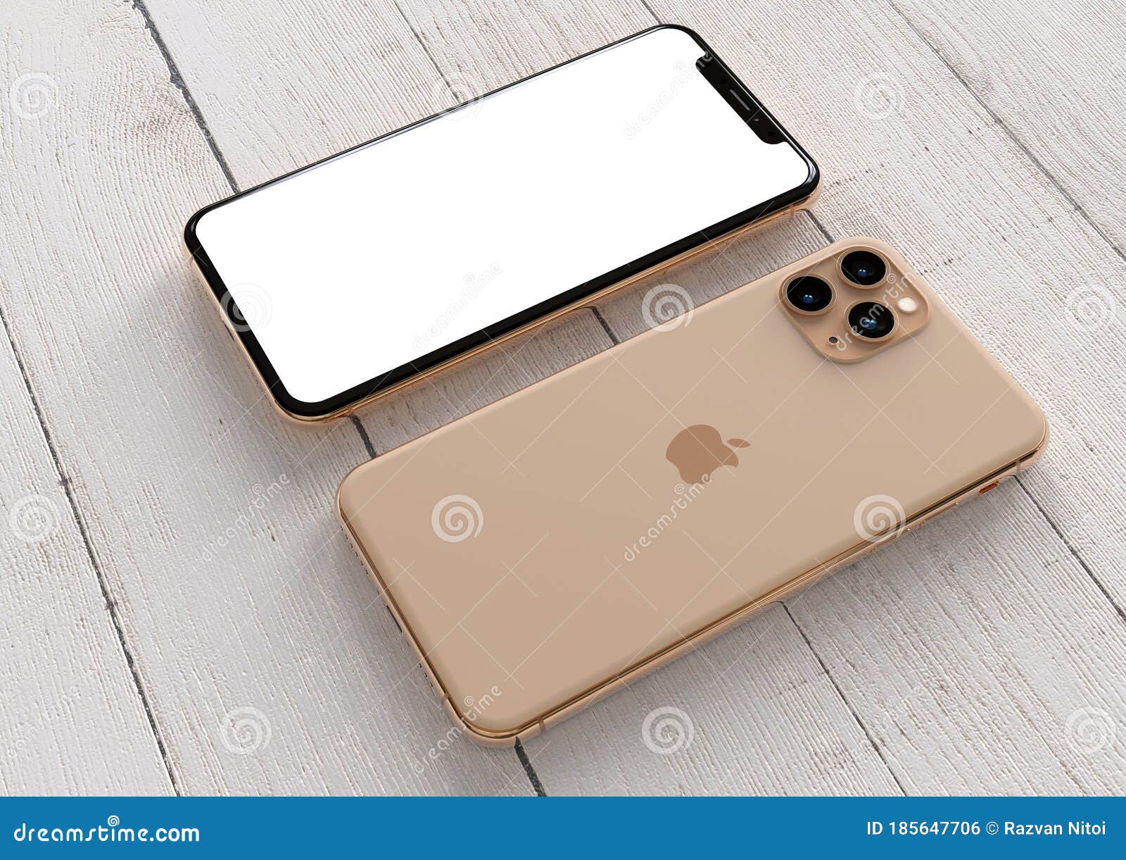 Apple IPhone 11 Pro Rose Gold, Front and Back Sides Editorial Photo ...