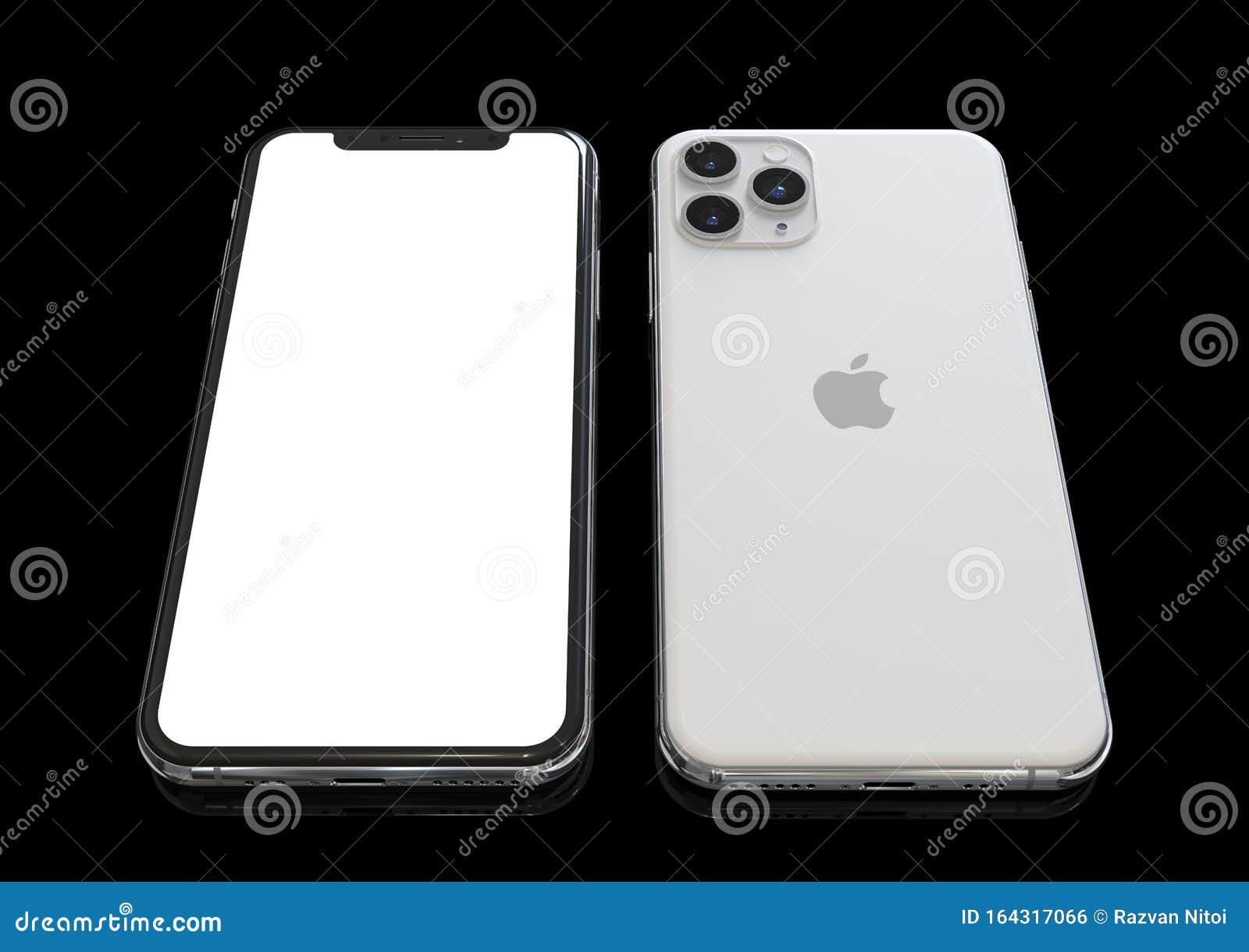 Apple IPhone 11 Pro Silver, 2019, Both Sides, Frontal Editorial Photo ...