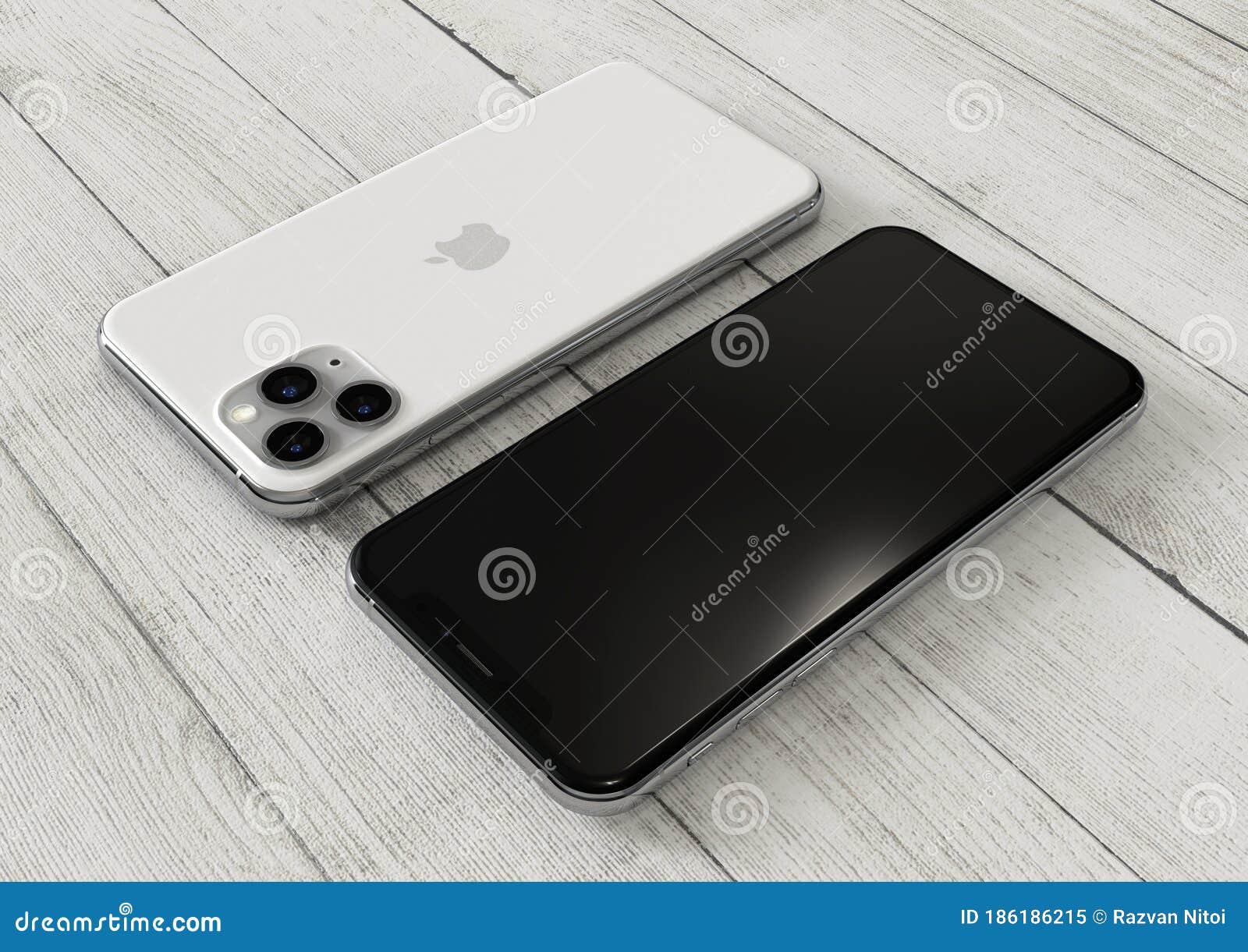 Apple IPhone 11 Pro Silver, Front and Back Sides Editorial Image ...