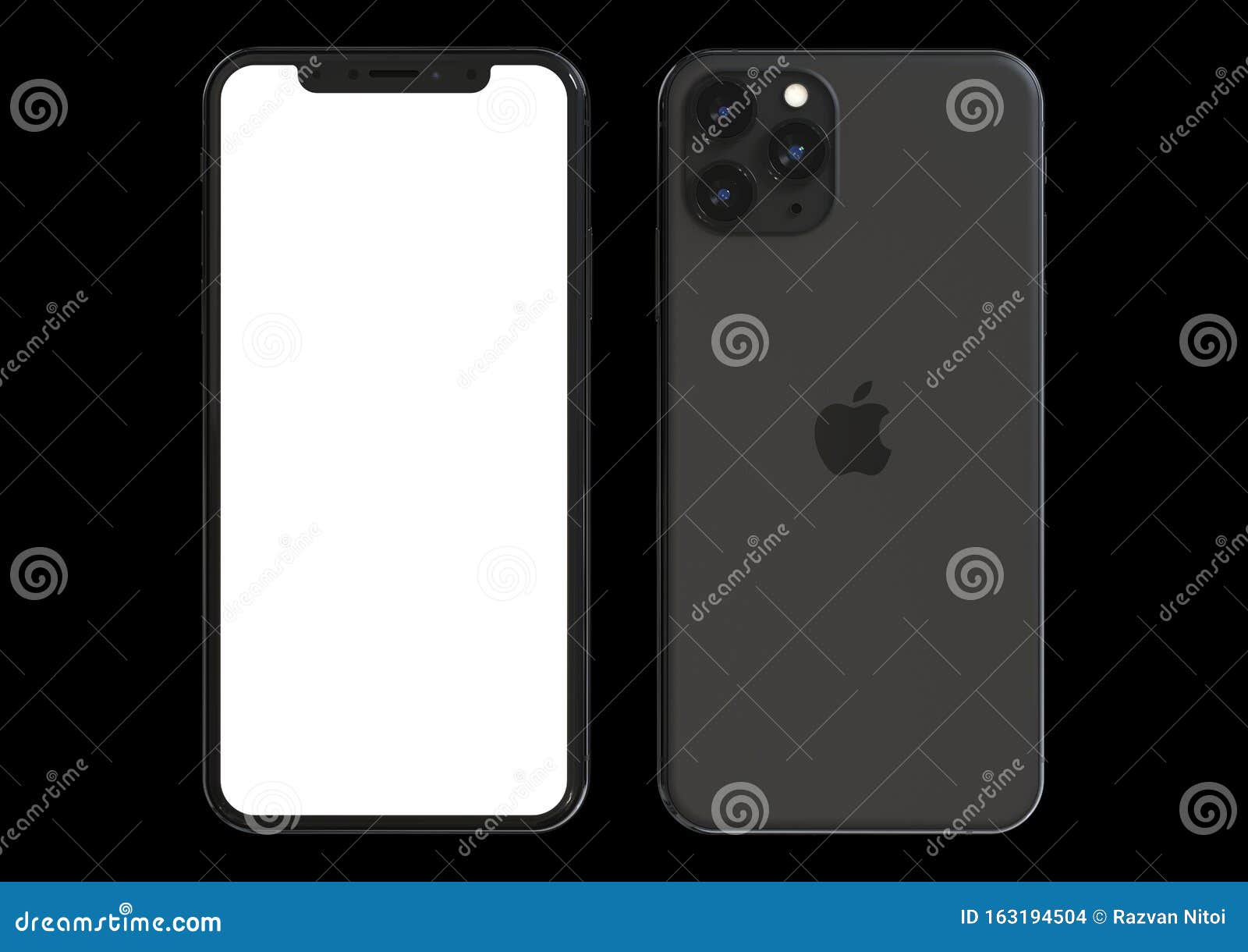 Apple IPhone 11 Pro Space Grey, 2019, Both Sides, Frontal Editorial ...