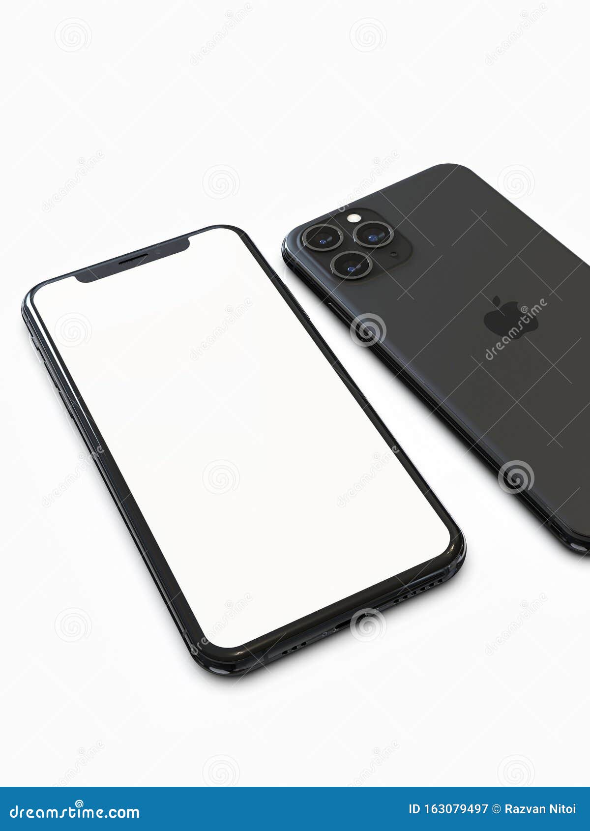 Apple IPhone 11 Pro Space Grey, 2019, Front & Back, Vertical Editorial ...