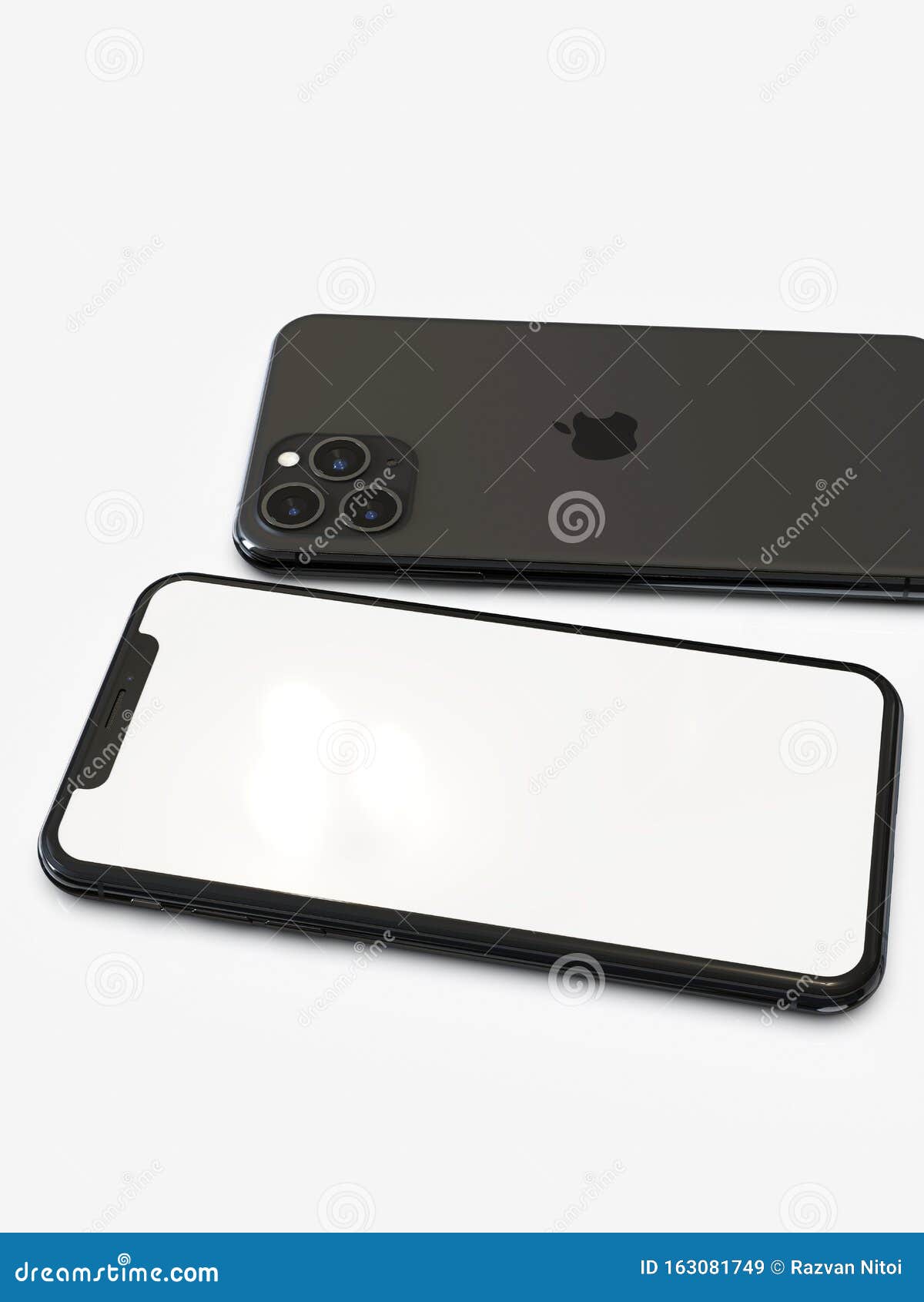 Apple IPhone 11 Pro Space Grey, 2019, Front & Back, Vertical Editorial ...
