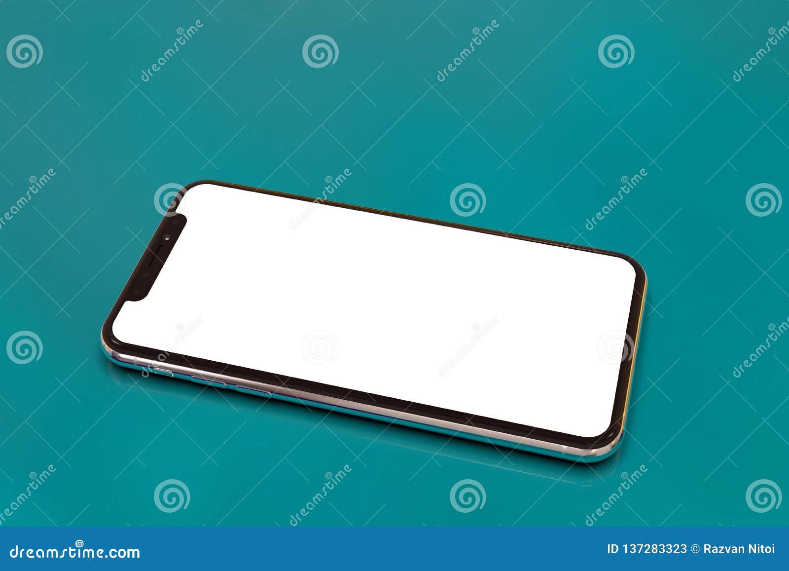 Smartphone - IPhone XS Landscape for Mockups Stock Illustration ...