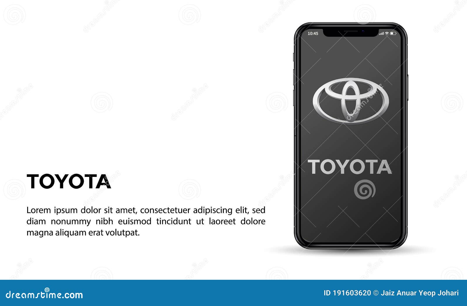 Apple IPhone and Toyota Mobile Application for Editorial Use Editorial ...