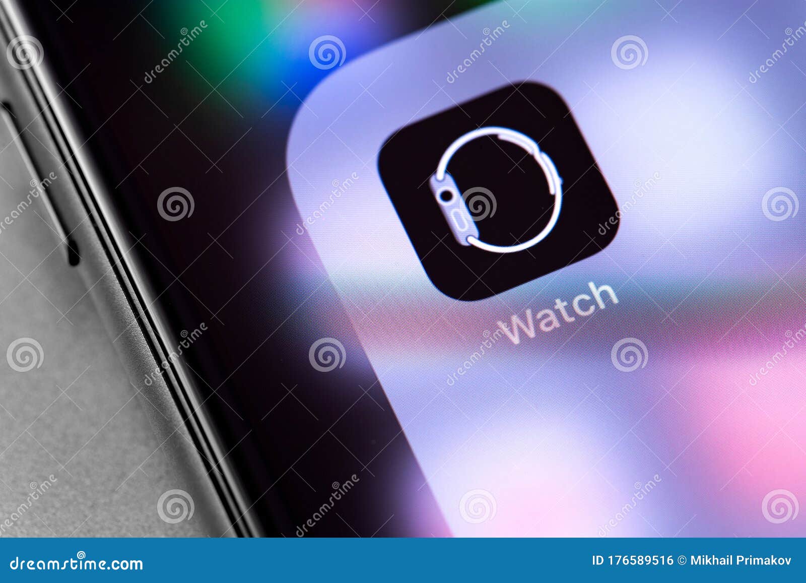Apple IPhone with Watch Application Icon Editorial Photo - Image of ...