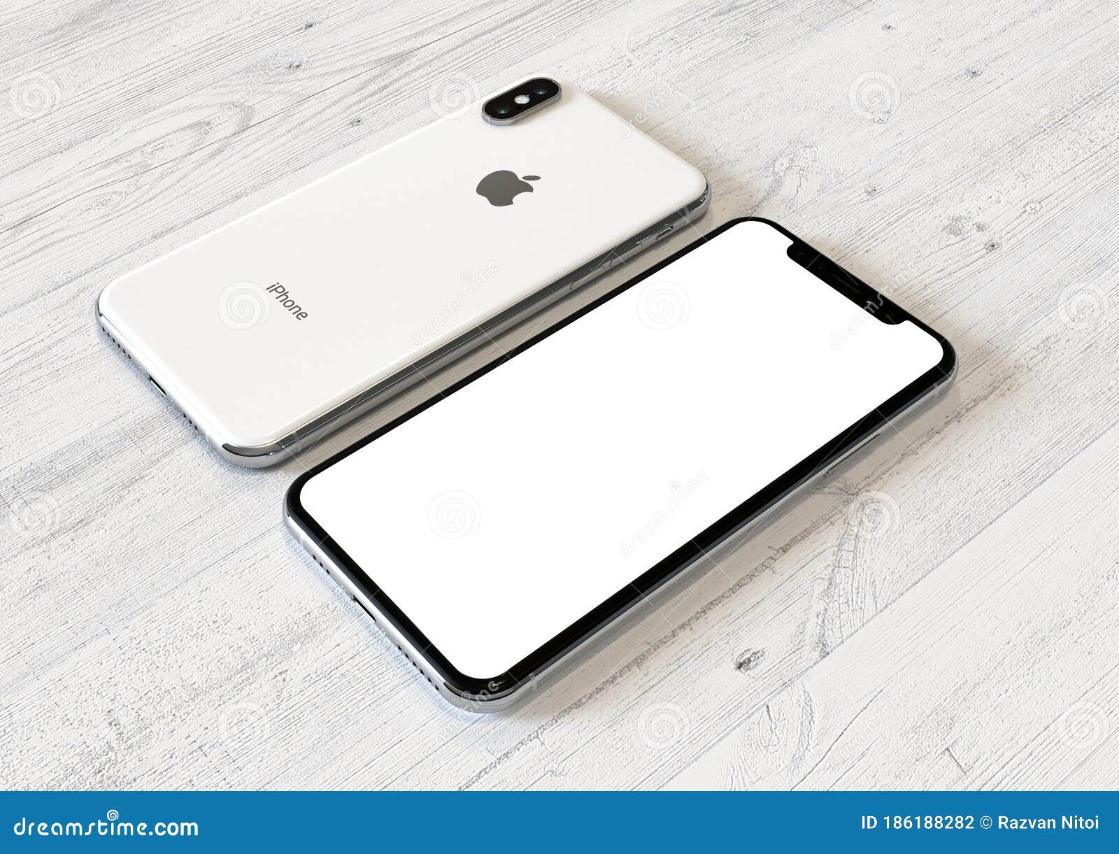Apple IPhone XS Max Silver, Front and Back Sides Editorial Photography ...