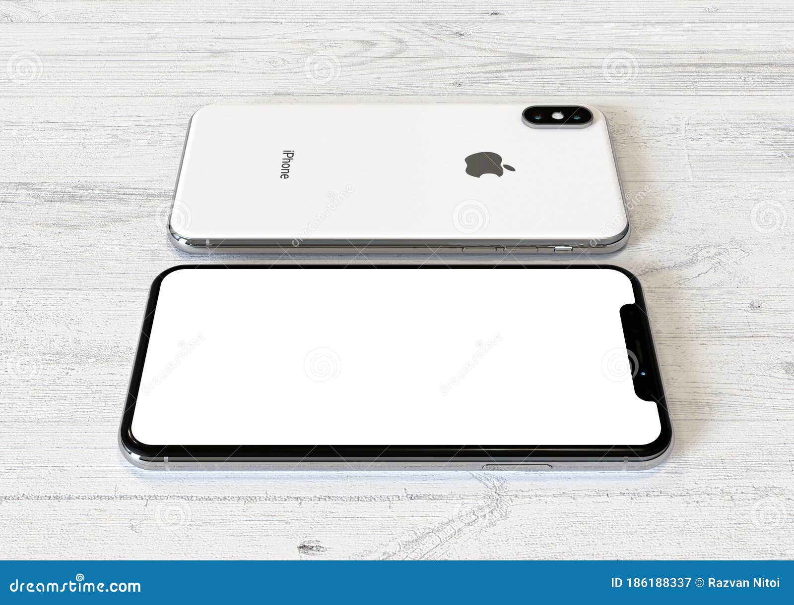 Apple IPhone XS Max Silver, Front and Back Sides Editorial Photography ...