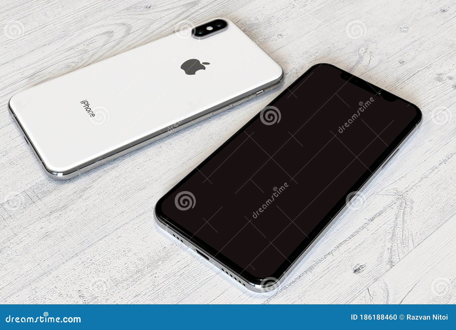Apple IPhone XS Max Silver, Front and Back Sides Editorial Image ...