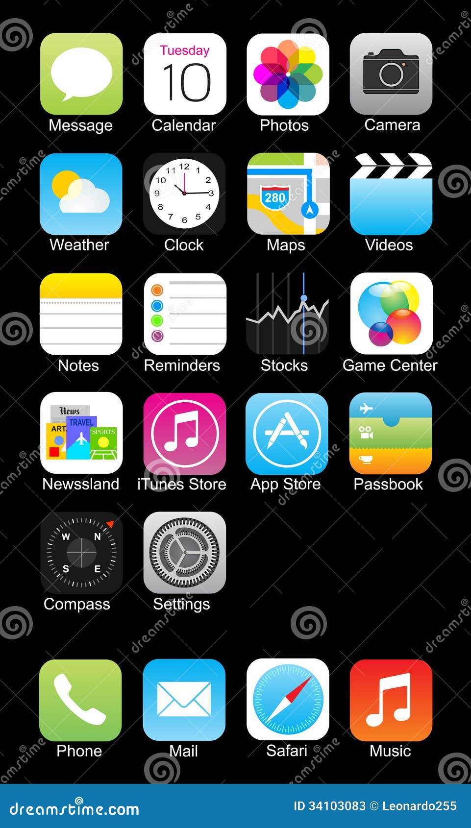 Apple-iphonepictogram redactionele stock foto. Illustration of ...