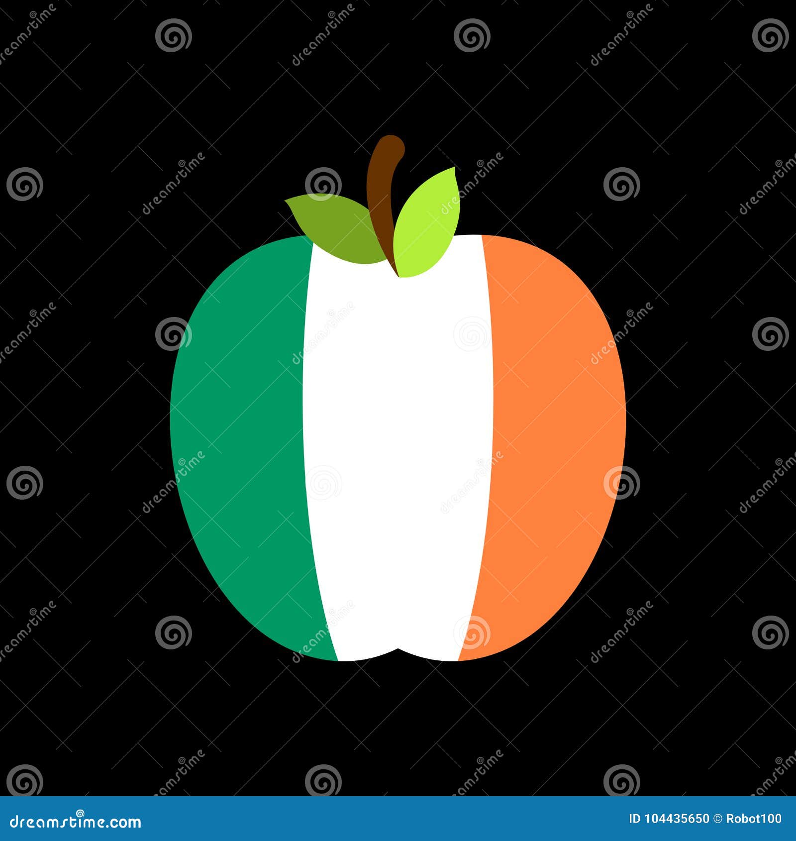 Apple Ireland Flag. Irish National Fruit Stock Vector - Illustration of ...