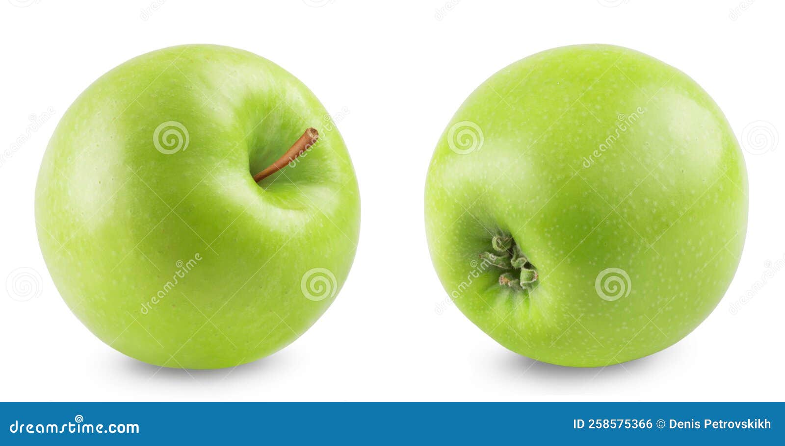 Apple Isolated. Ripe Green Apple in Different Angles on a White ...