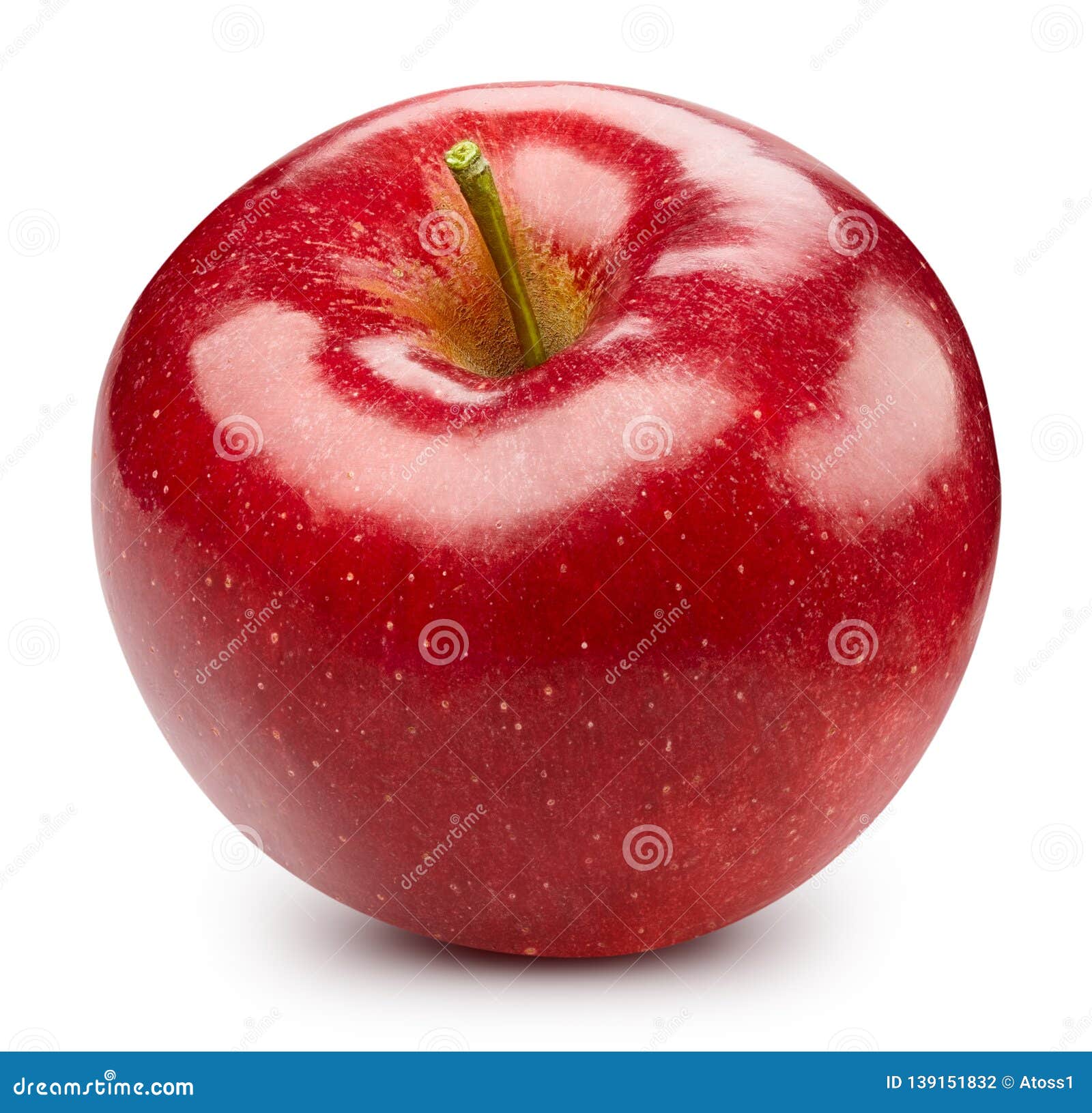 Red Apple Isolated on White Stock Photo - Image of natural, green ...