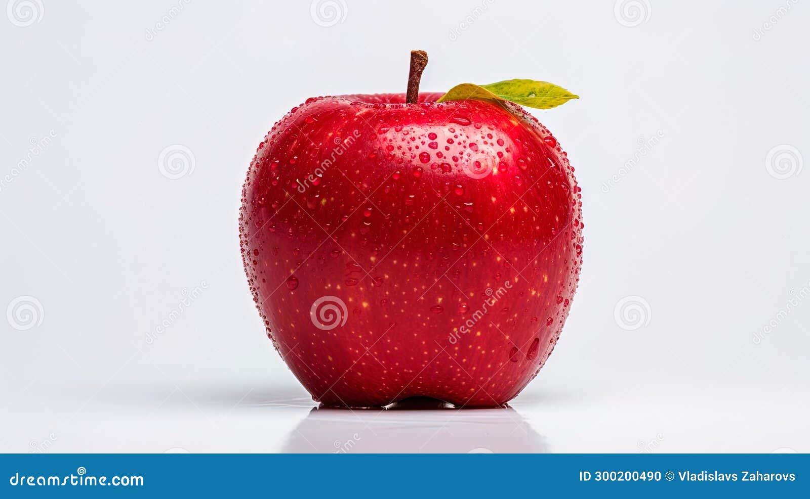 An Apple in Isolation with Fruit Details on a Light Background Stock ...