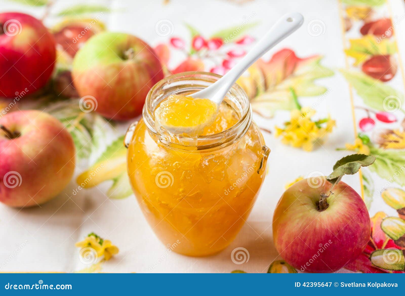 Apple jam stock image. Image of ingredient, season, dessert - 42395647