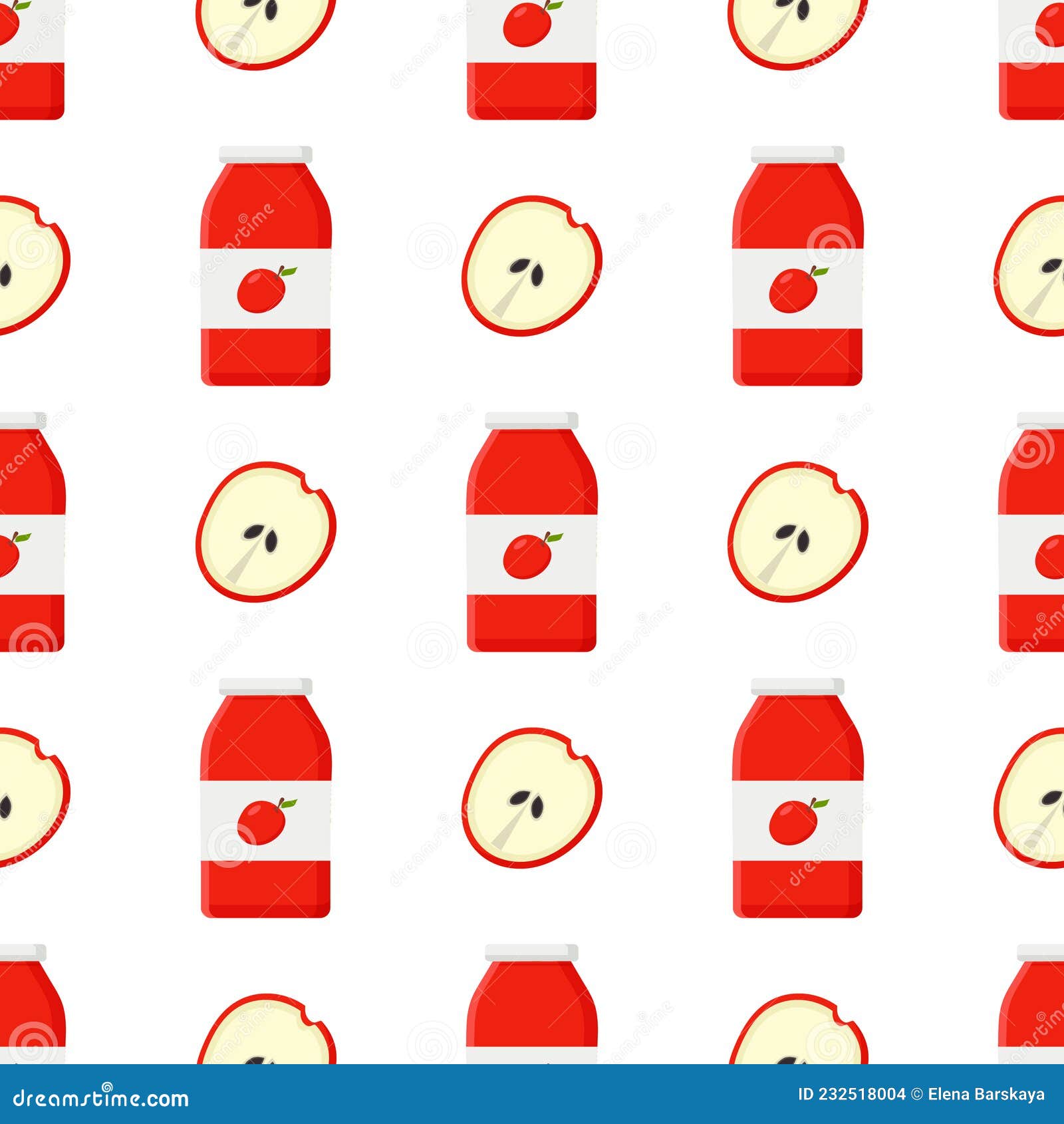 Apple Jam Pattern on a White Background Stock Vector - Illustration of ...