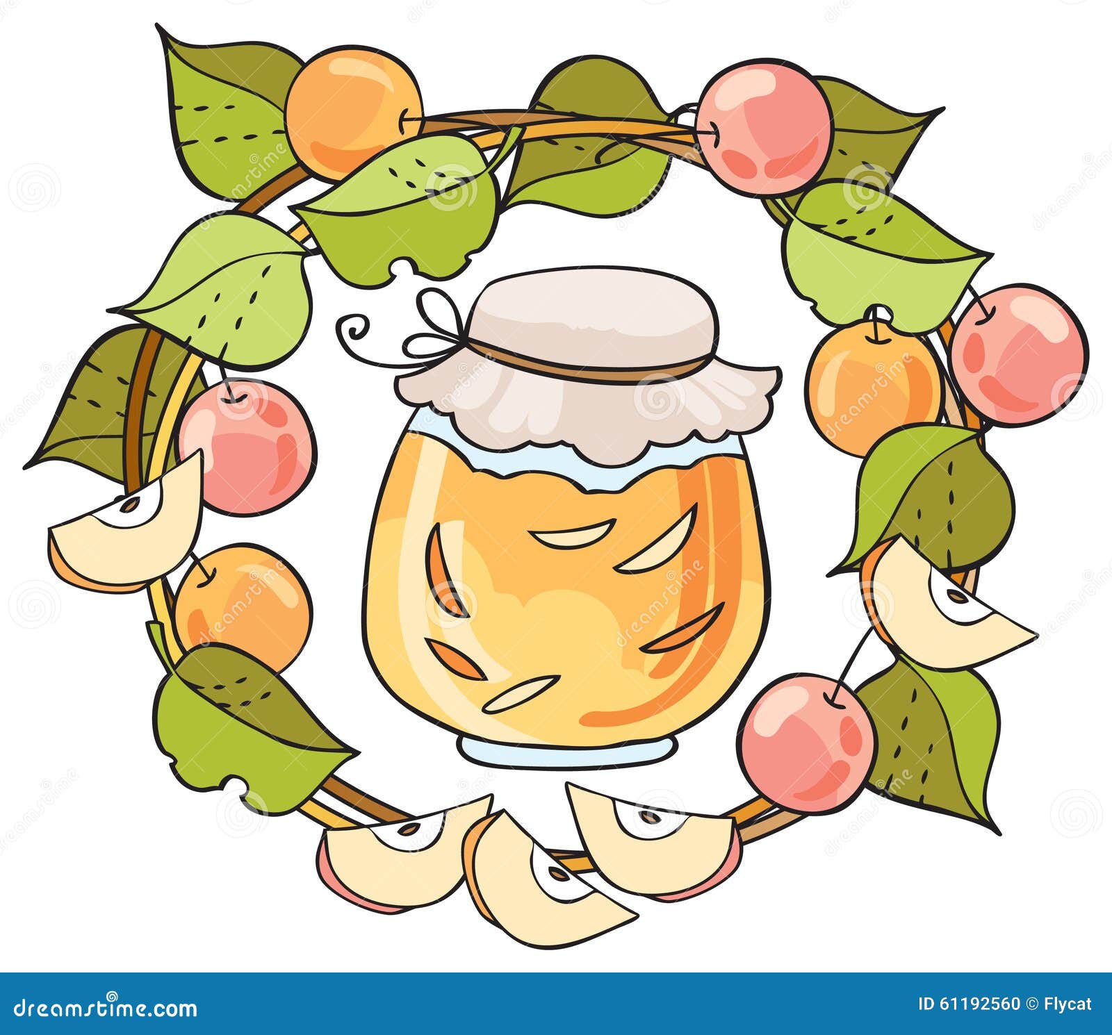 Apple jam stock vector. Illustration of hand, green, drawn - 61192560