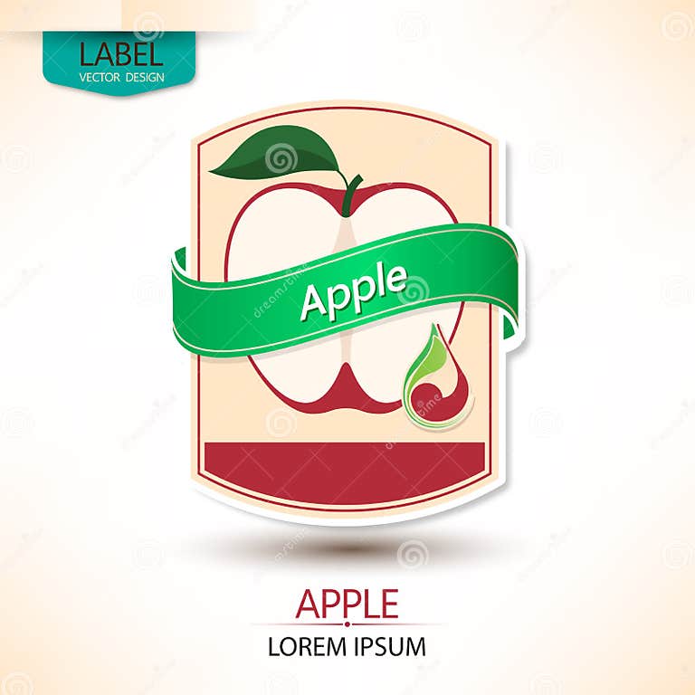 Apple juice label design stock illustration. Illustration of banner ...