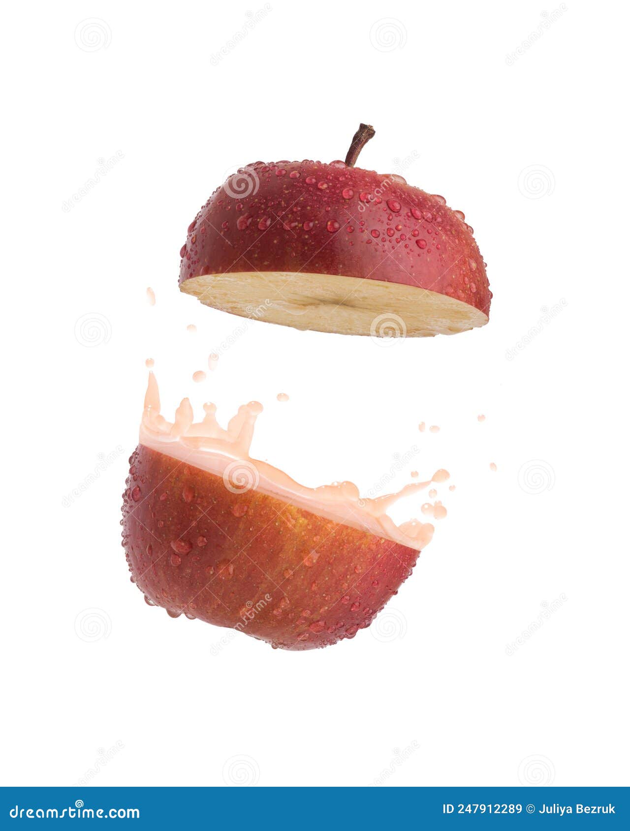 Apple with Juice Splash on White Background Stock Image - Image of ...