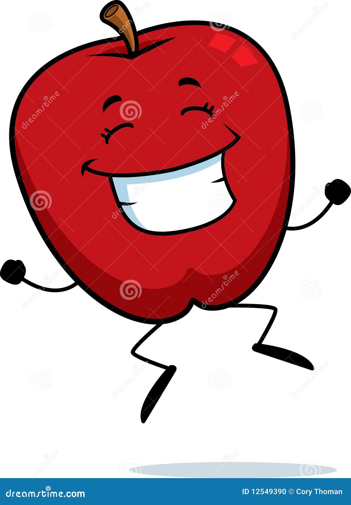 Apple Jumping stock vector. Illustration of smiling, happy - 12549390