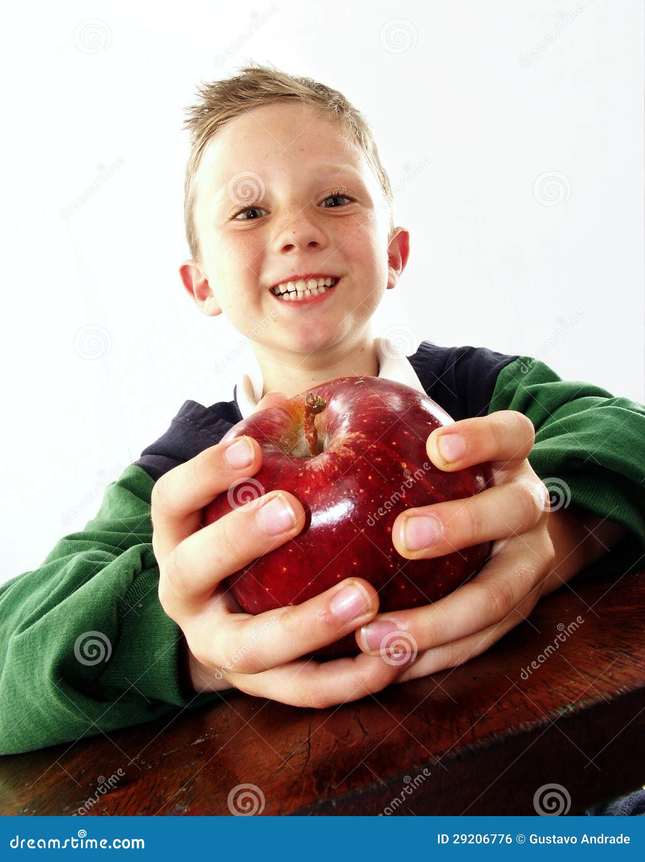 Apple kid. stock photo. Image of fruit, holding, interior - 29206776