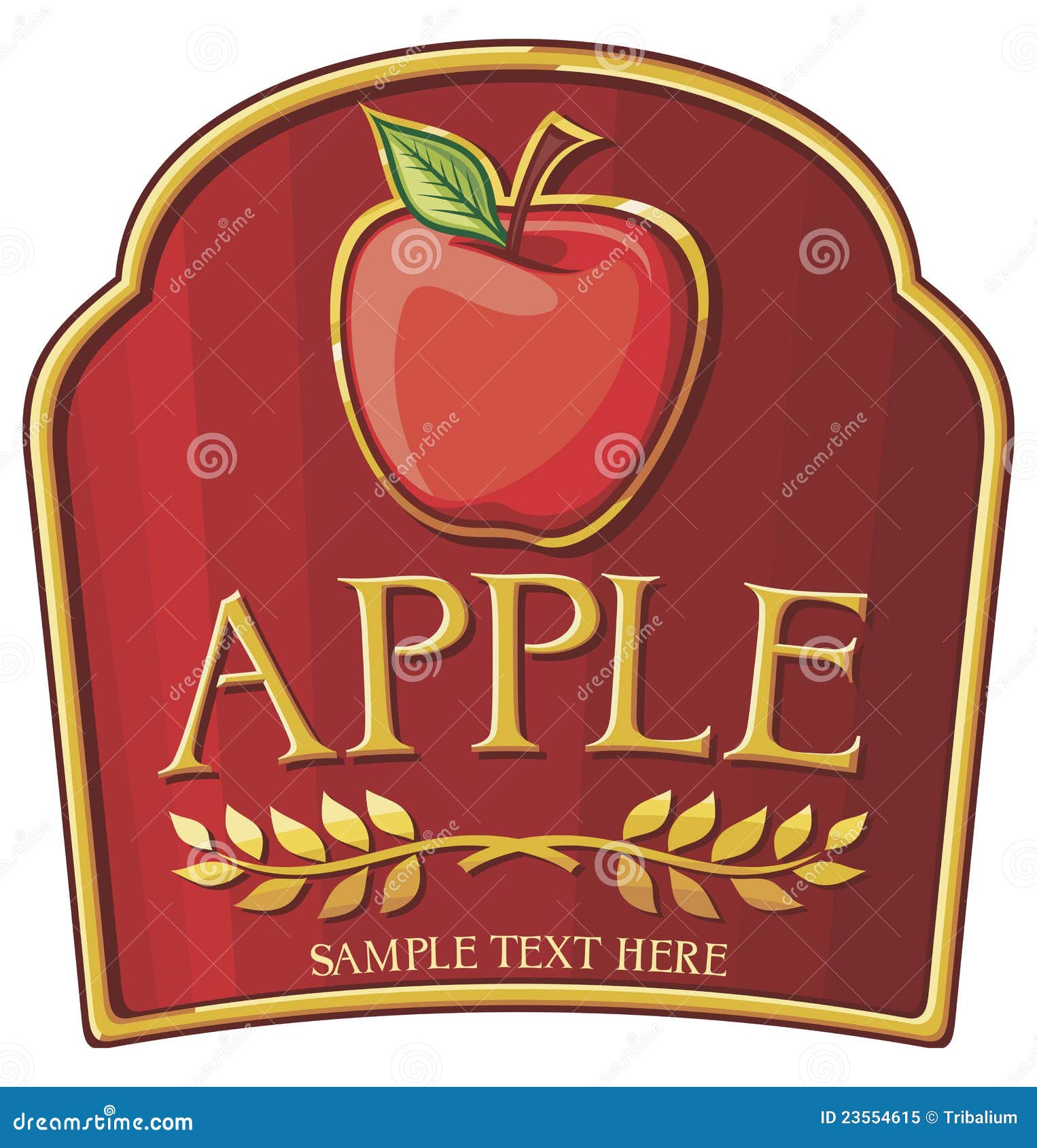 Apple label stock vector. Illustration of fruit, diet - 23554615