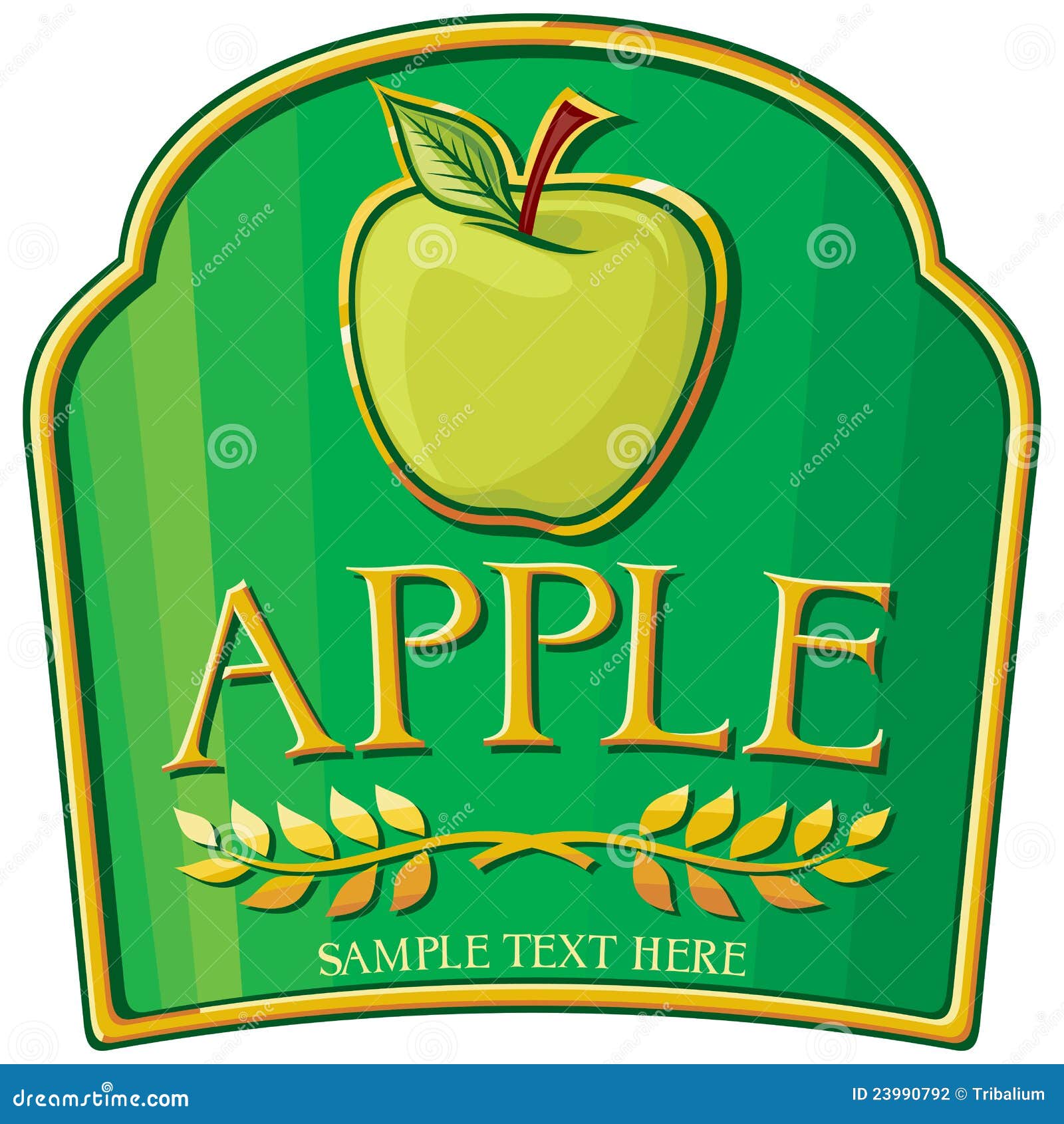 Apple label stock vector. Illustration of juice, healthy - 23990792