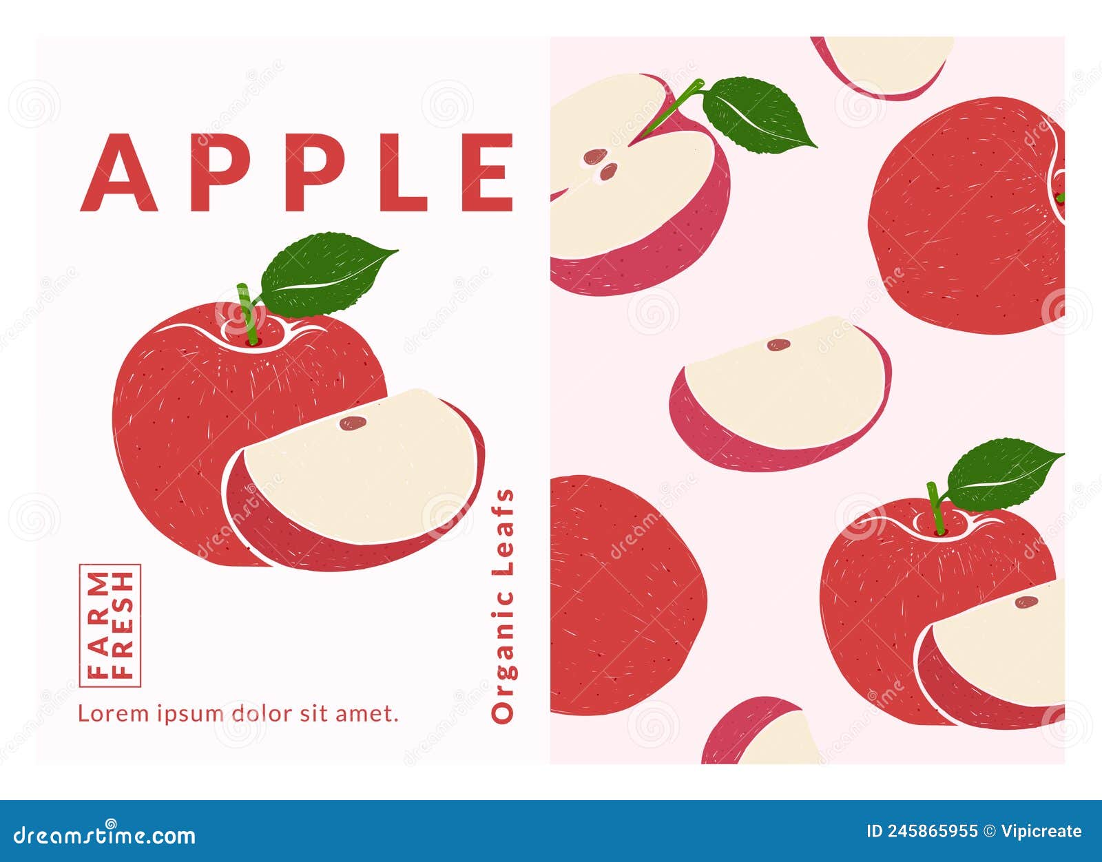 Apple Label Packaging Design Templates, Hand Drawn Style Vector ...