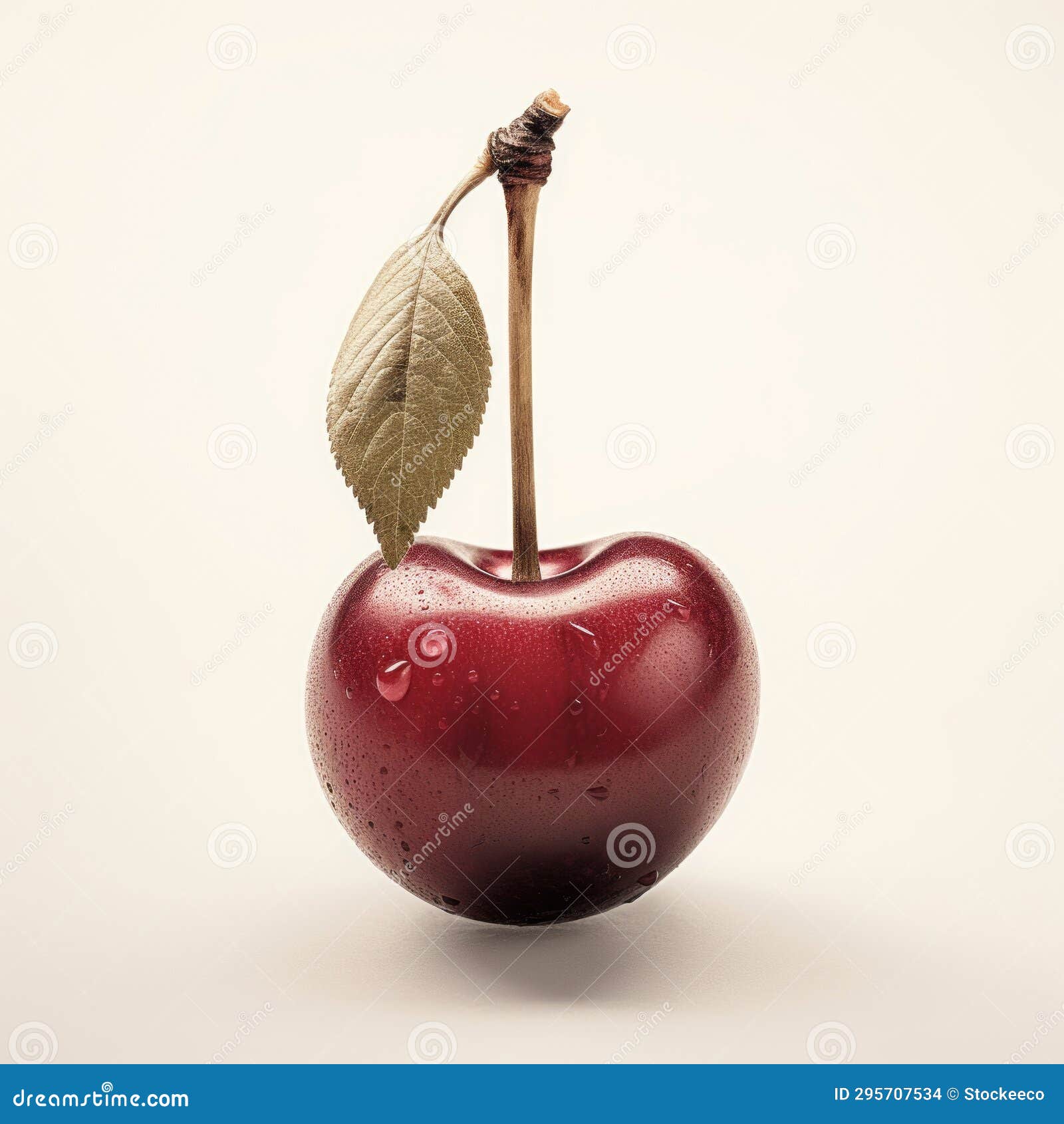 Detailed Sepia Photography of a Maroon Apple with Leaf on White ...