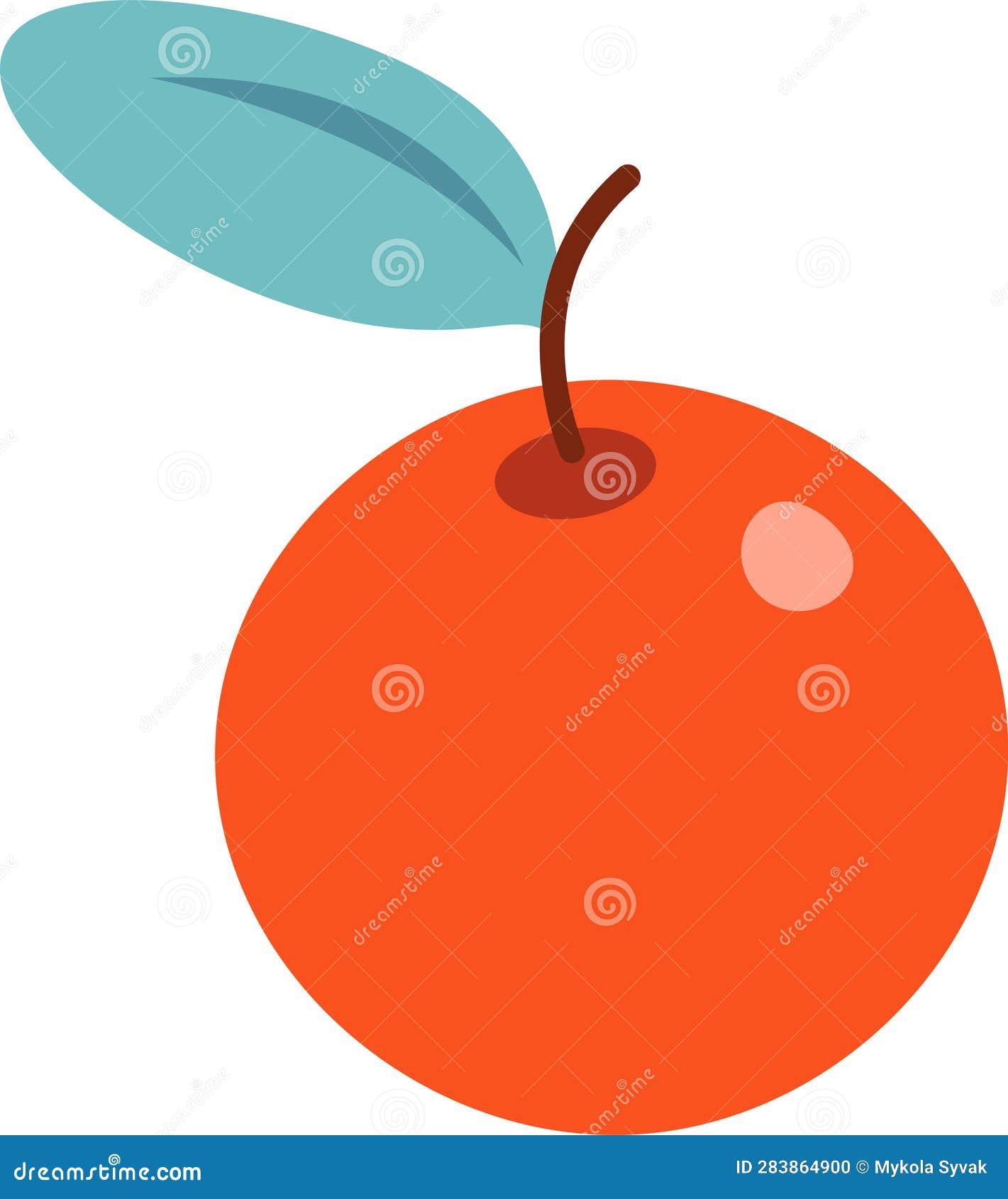 Apple with Leaf stock vector. Illustration of vegetarian - 283864900