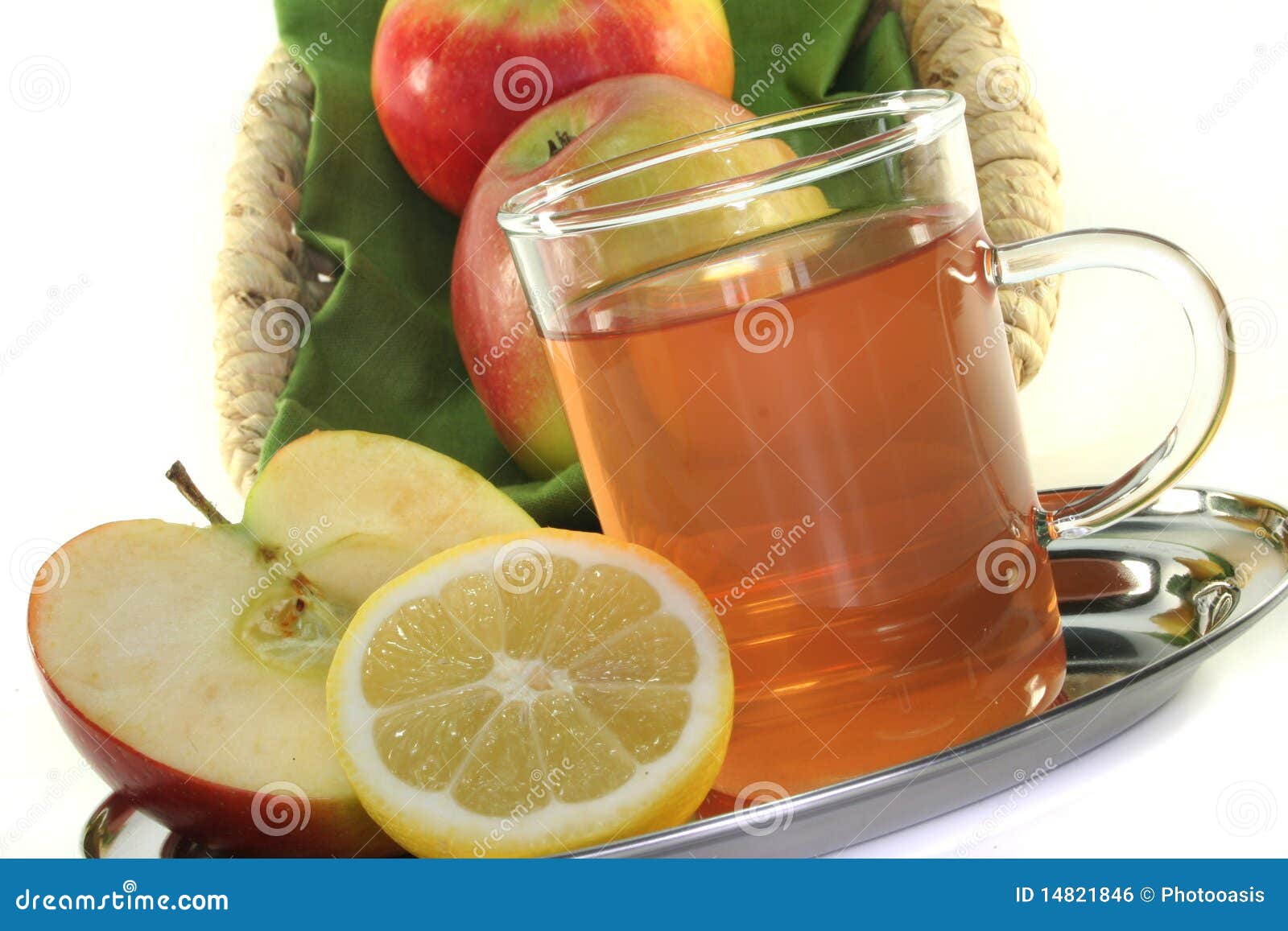 Apple-lemon tea stock photo. Image of cold, drink, plant - 14821846