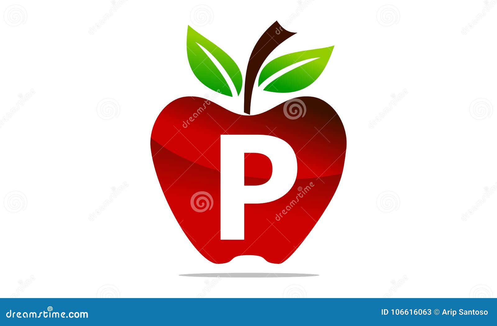 Apple Letter P Logo Design Template Cartoon Vector | CartoonDealer.com ...