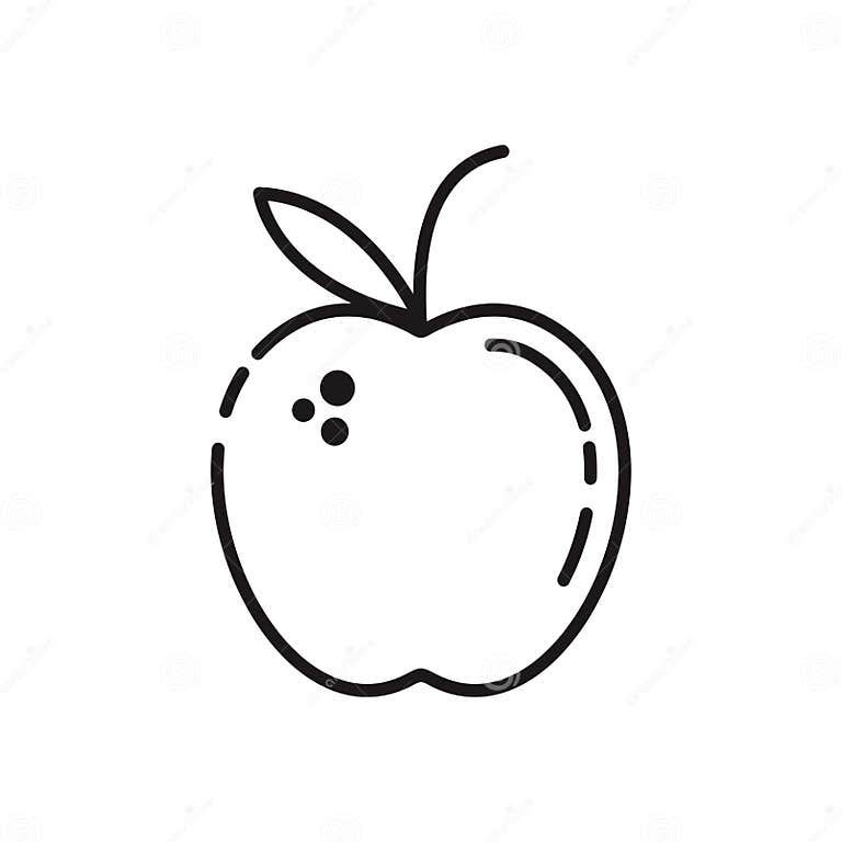 Apple Line Art Icon Logos Set Vector Image Stock Illustration ...