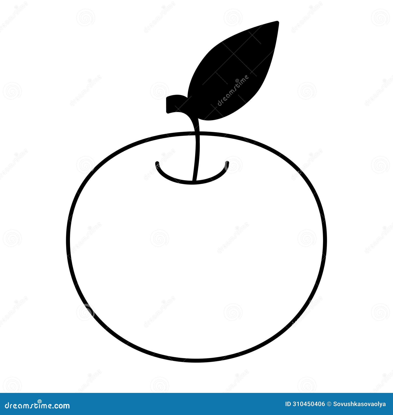 Apple Line Icon Isolated on White Stock Vector - Illustration of icon ...