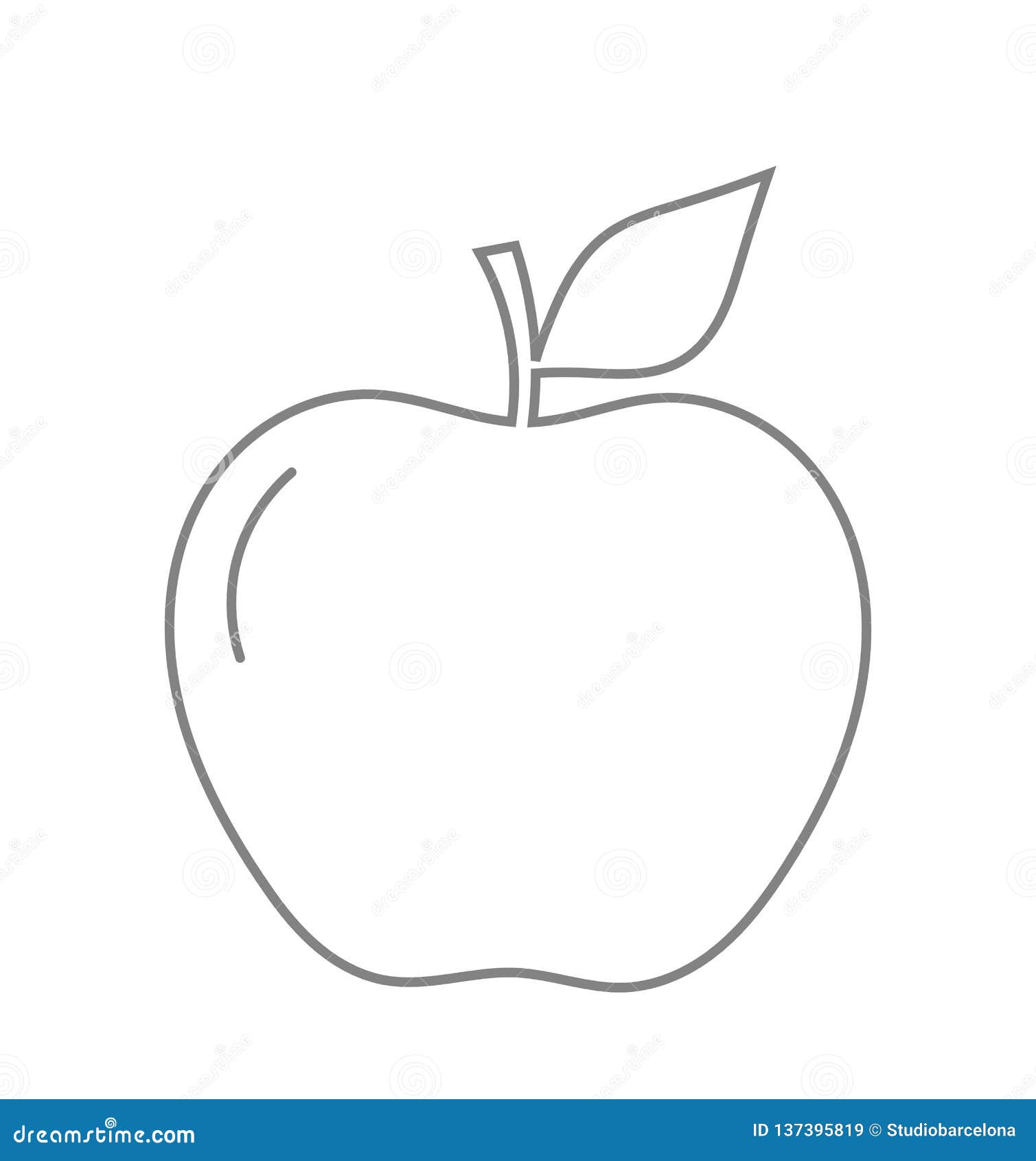 Apple Line Icon. Healthy Food Concept. Nephropathy Symbol. Coloring ...
