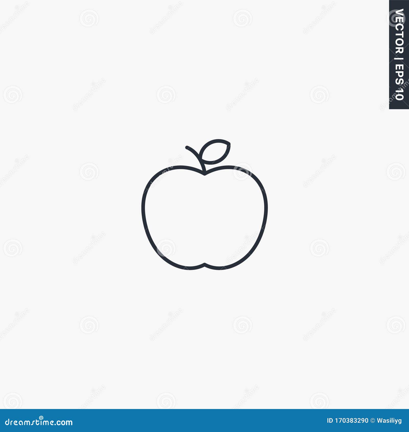 Apple, Linear Style Sign for Mobile Concept and Web Design Stock Vector ...