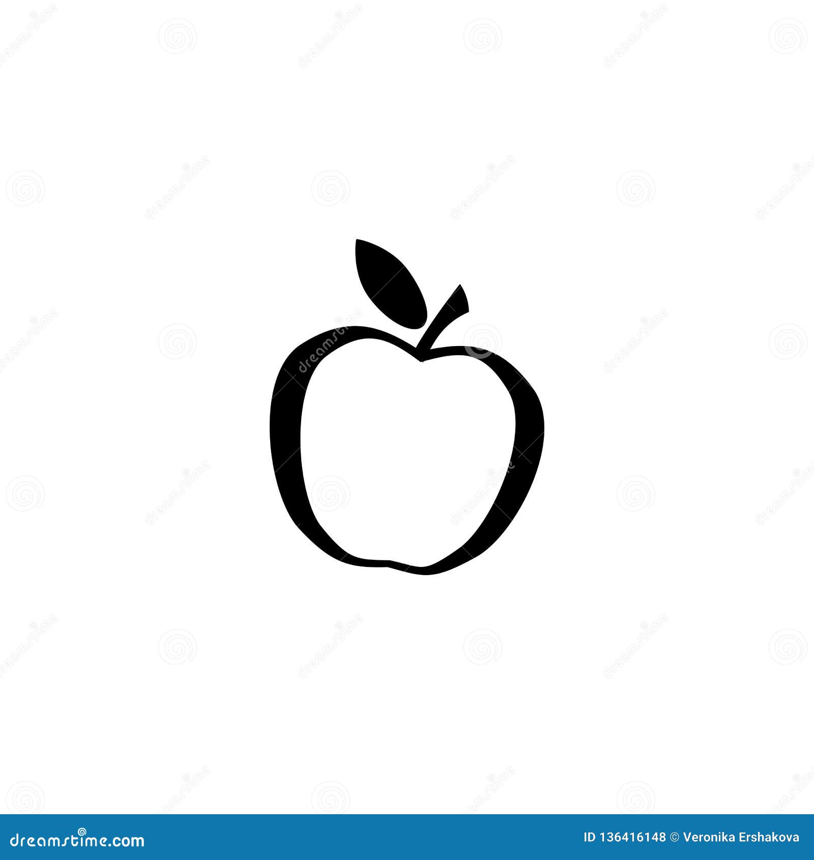 Apple-Linie Ikone Im Schwarzen Vektor Abbildung - Illustration von ...