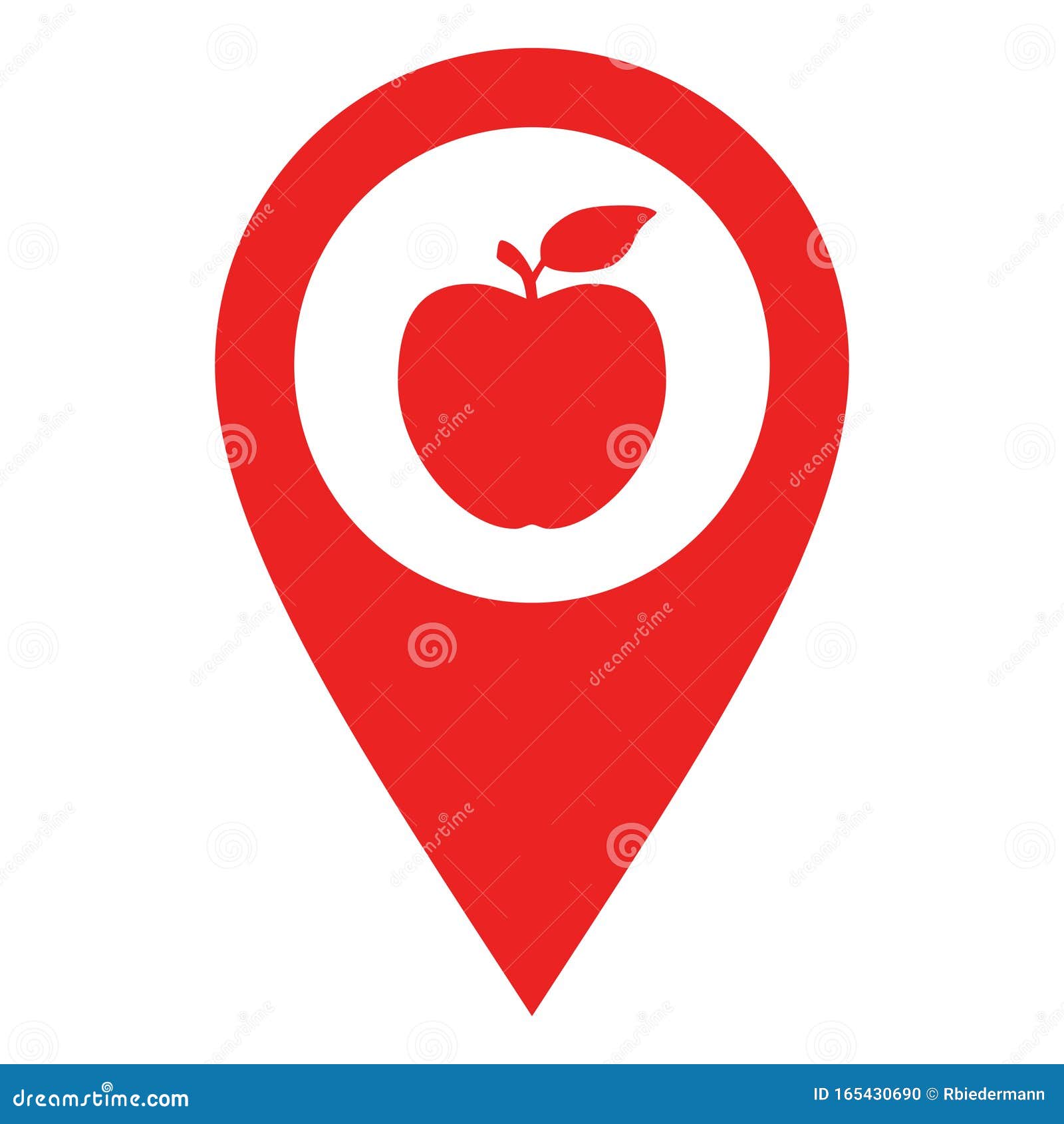 Apple and location pin stock vector. Illustration of apple - 165430690