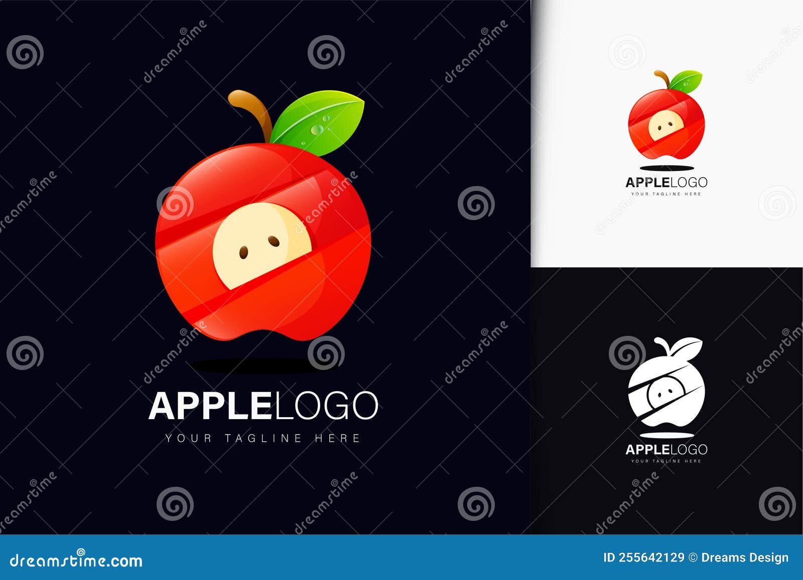 Apple Logo Design with Gradient Stock Vector - Illustration of juice ...