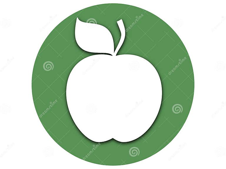 Apple Logo Design. Round Button with Long Shadow Stock Vector ...