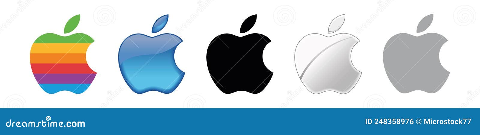 Evolution of the Apple Logo, Vector Editorial Illustration Editorial ...
