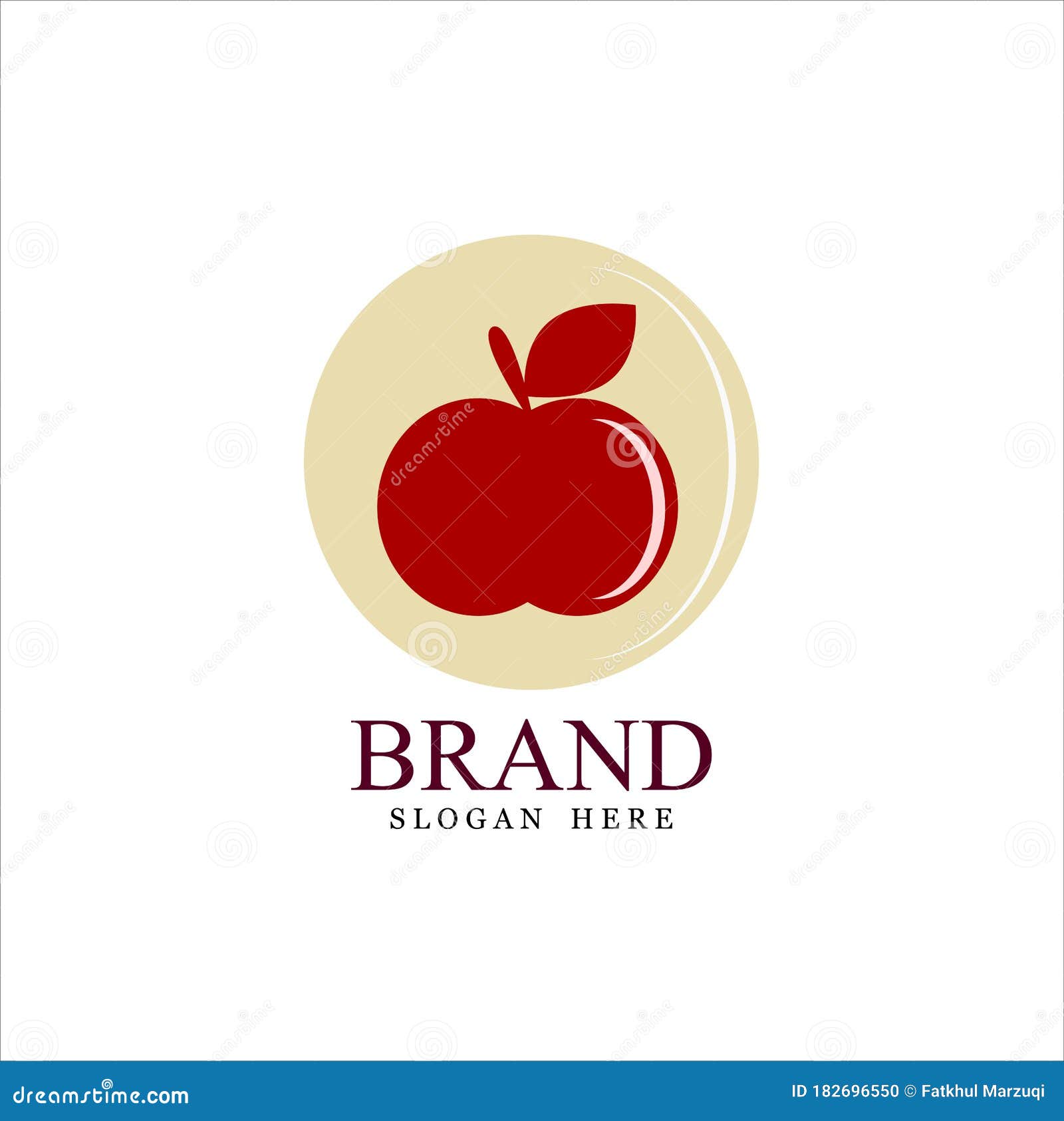 Apple Logo, Red Apple Logo Vector with Brown Circle and White ...