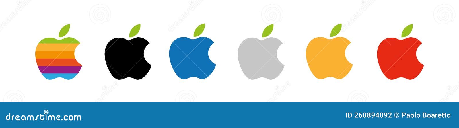 Evolution Of The Apple Logos Cartoon Vector | CartoonDealer.com #249477881