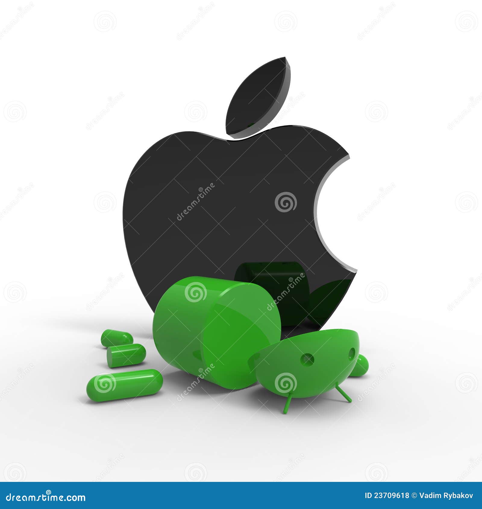 Android Eating Apple Png Clipart