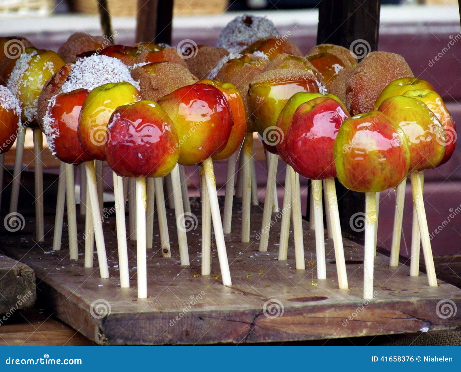 Apple lollipop with sugar stock photo. Image of candy - 41658376
