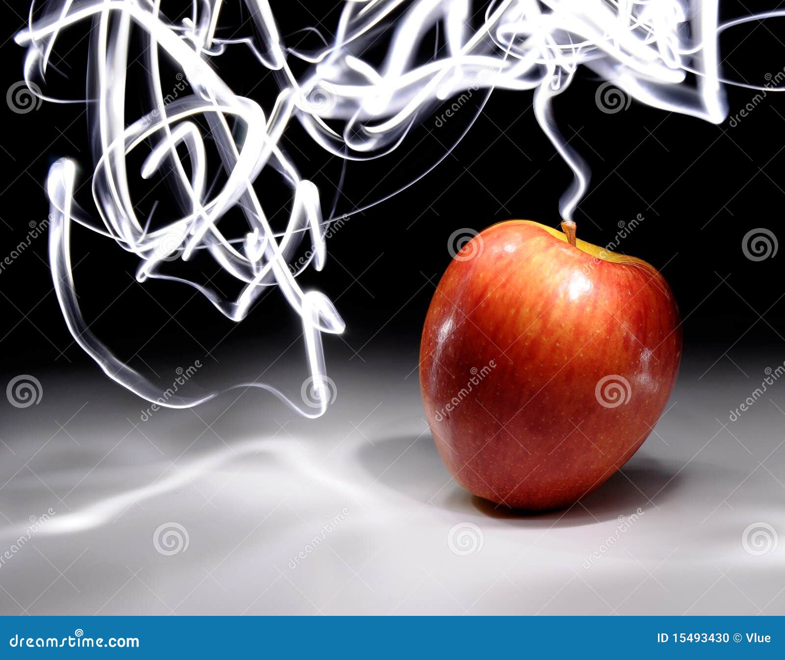 Apple with Long Exposure Light Stock Photo - Image of close, night ...