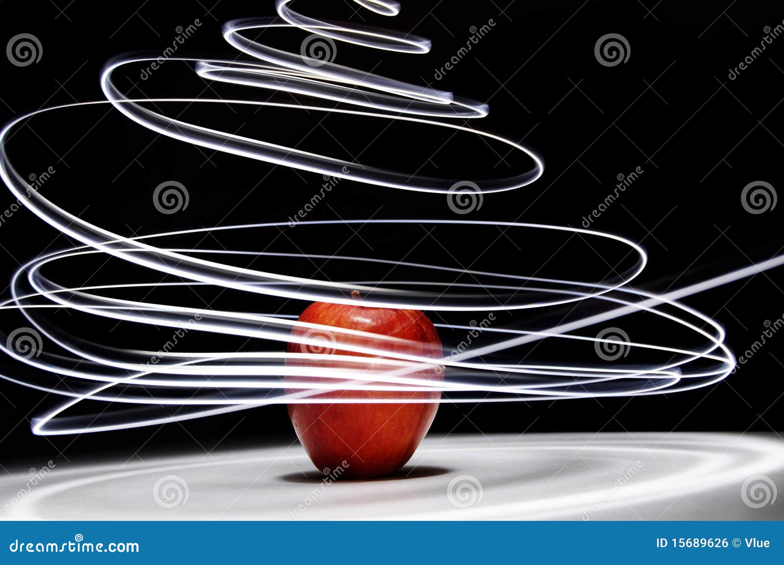 Apple with Long Exposure Light Stock Photo - Image of diet, fruit: 15689626