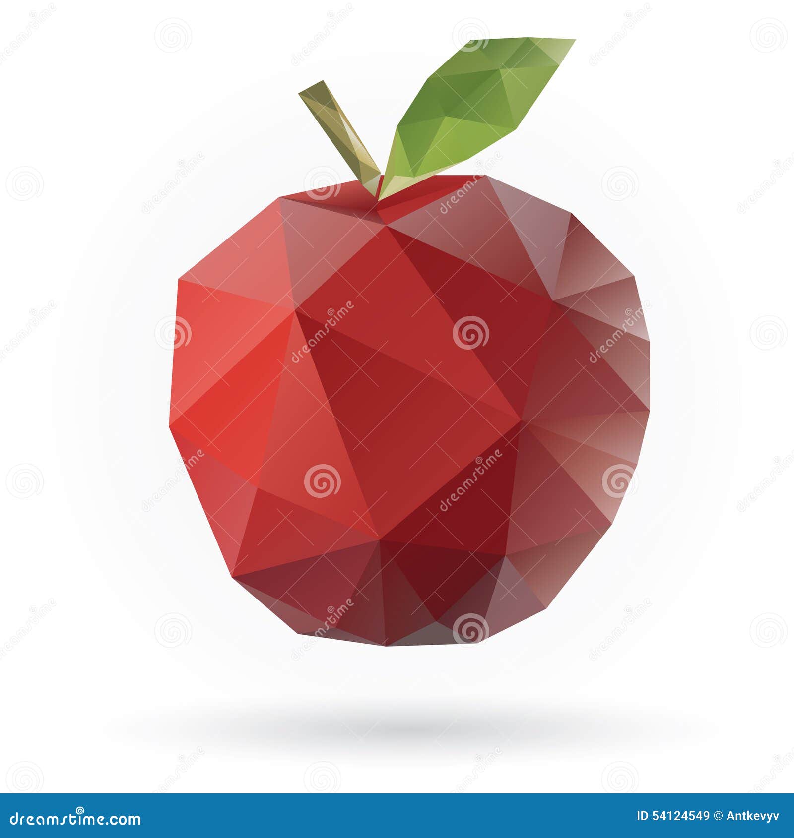 Apple low poly design stock vector. Illustration of isolated - 54124549