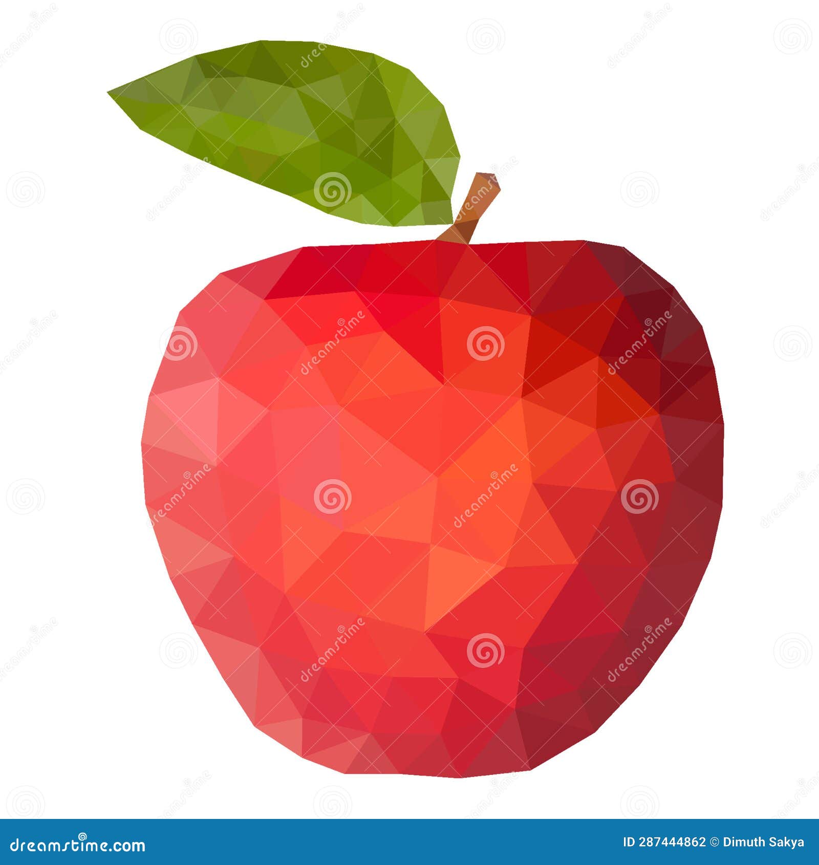 Red Apple Triangles, Triangulation, Label Images. Vector Illustration ...